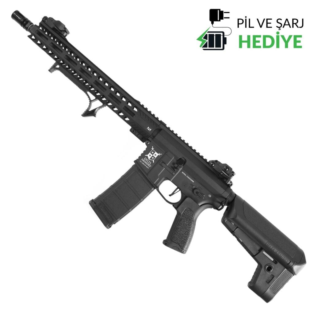 Delta Armory AR15 13″ M-Lok ALPHA Siyah AEG Airsoft Tüfek / Pil Şarj Setli - ISG Airsoft
