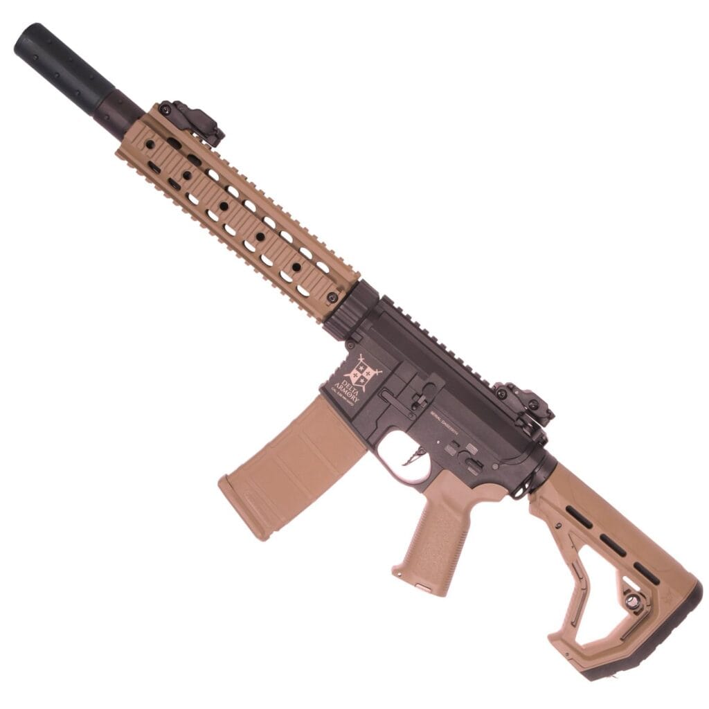 Delta Armory AR15 Charlie SilentOps 9″ EAGLE Half Tan AEG Airsoft Tüfek ...